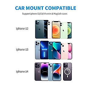 Marnana Fast Charging Wireless Car Charger Mount, Magnetic Foldable Car Phone Holder for Tesla Model 3/Y Designed for MagSafe Compatible with iPhone 12/13/14 Series