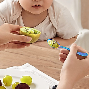 LIANYU 9 Pieces Rainbow Children Stainless Steel Spoon, Cute Kids Toddler Spoons, Children Silverware Flatware Set, Kids Children Cutlery Set, Small Kid Utensil for Self Feeding