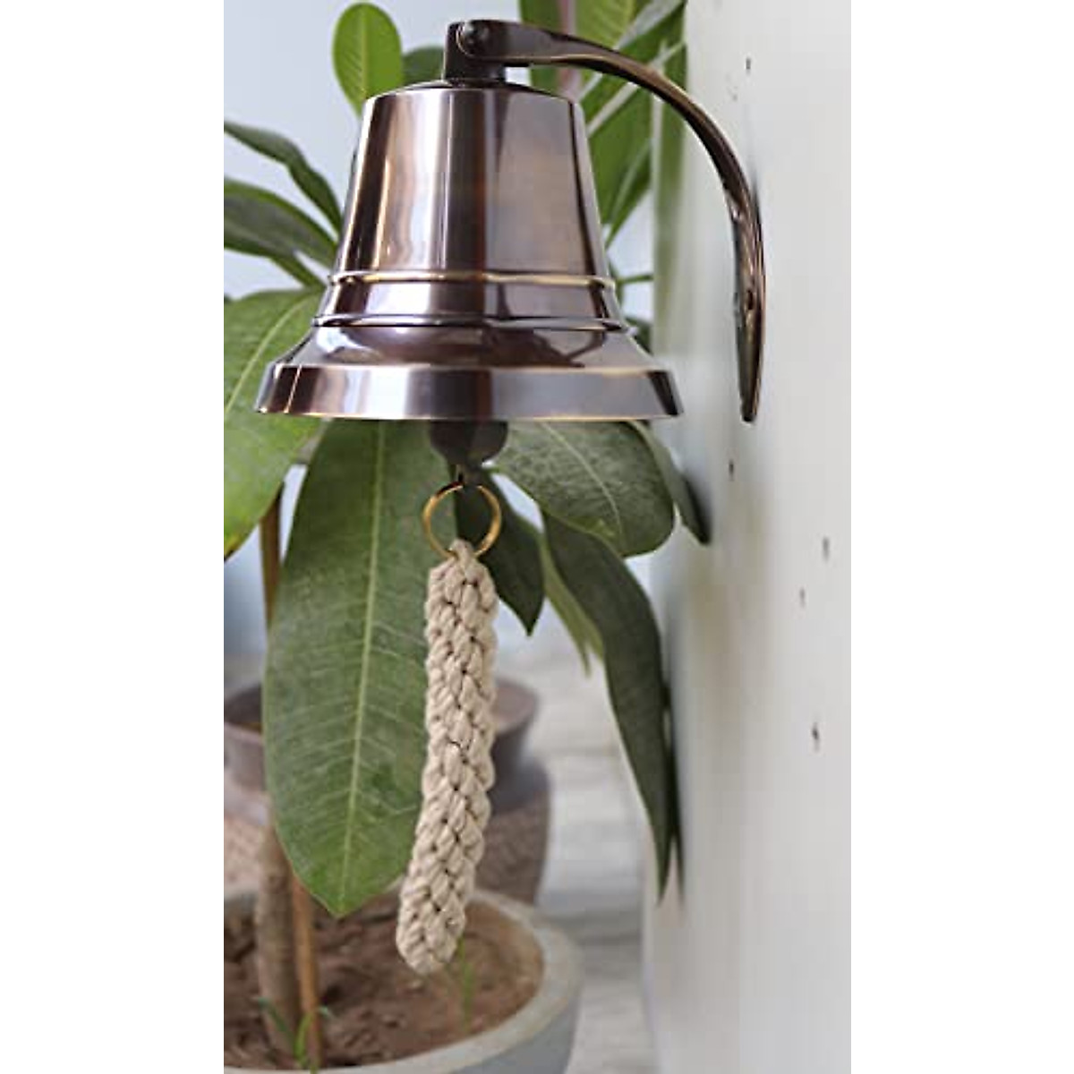 5" Solid Brass Bell Quality Marine Wall Mounted Ship Bronze Finished Hanging Bell Perfect for Dinner, Indoor, Outdoor, School, Bar, Reception, Last Order & Church by The Metal Magician