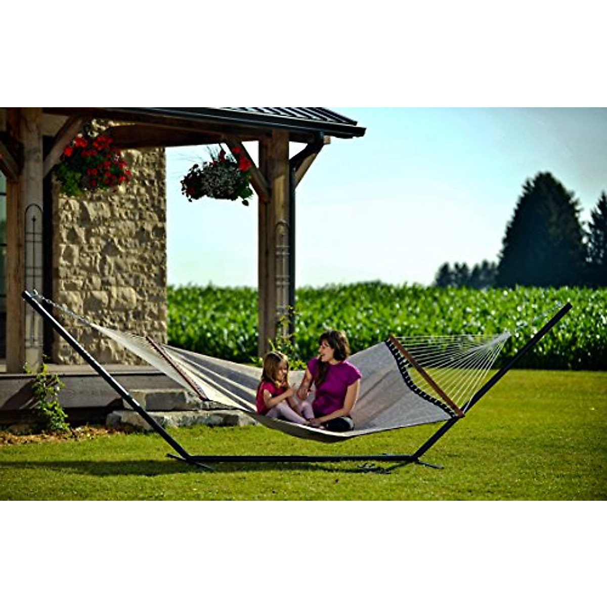 Vivere 15' Heavy Duty 3-Beam Hammock Stand, Black