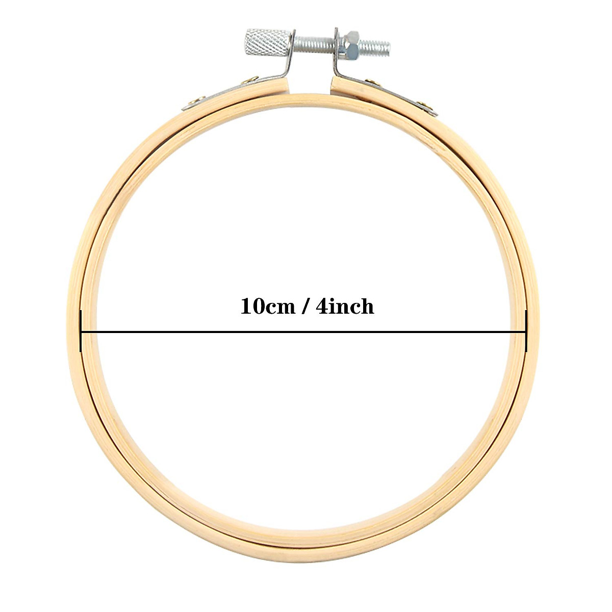 FEBSNOW 16 Pieces 4 Inch Embroidery Hoops Adjustable Natural Material Circle Cross Stitch Hoop Ring Bulk Wooden Round Embroidery Hoop for Art Craft Handy Sewing and Christmas Decoration