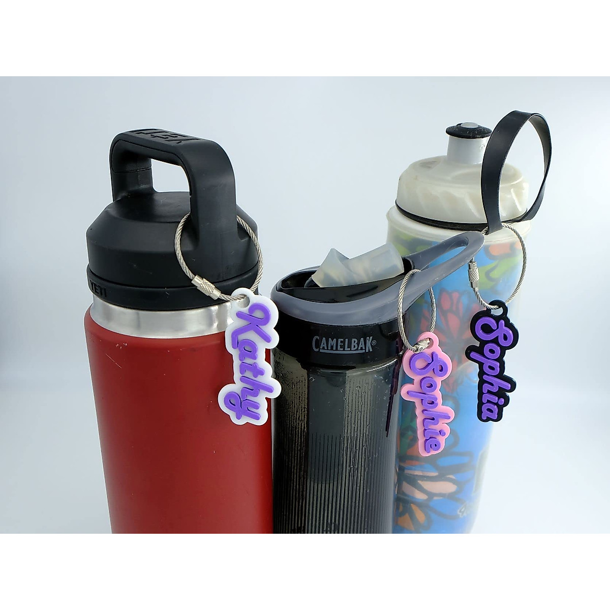 Retro Personalized Water Bottle and Bag Name Tag, Hard Plastic Luggage Label Custom Nametag