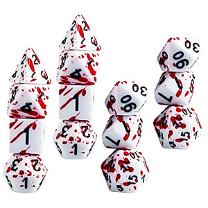 Yardwe Red Table Runner Red Table Runner Red Table Runner 2 Sets Blood Halloween Party dice red Speckled dice red Dices Splatter Dice Polyhedral RPG Dice Plastic Spray Paint Plastic Spray Paint