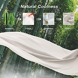 JELLYMONI Duvet Cover Queen Size, Cooling Duvet Cover 100% Viscose derived from Bamboo, Breathable - Organic Bedding Set for Hot Sleeper, 3 Pcs, Beige