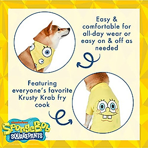 SpongeBob SquarePants for Pets Yellow Shirt for Dogs and Bandana Combo- Size Large | Soft and Comfortable Spongebob Clothes for Dogs- Lightweight T Shirt and Dog Bandana