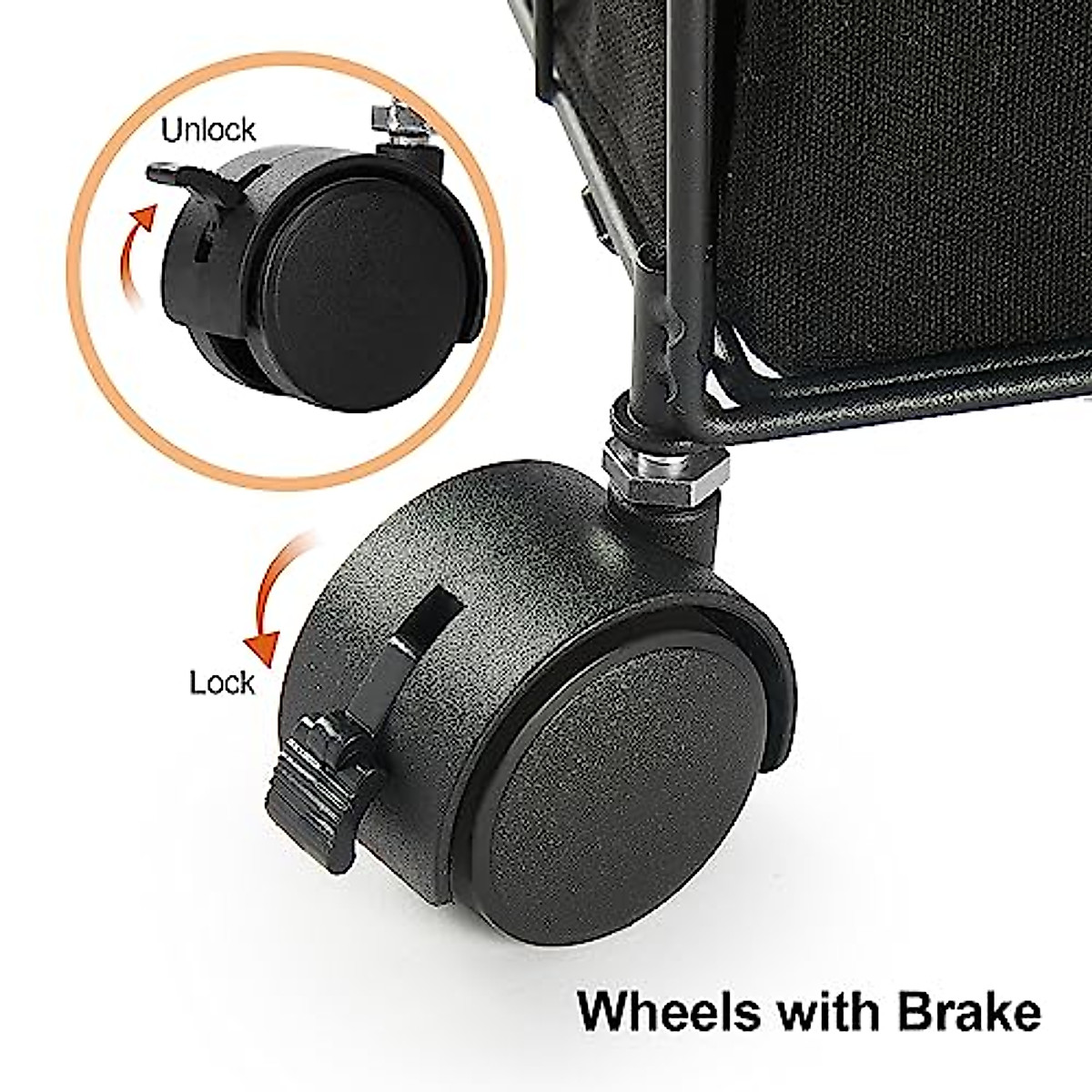 ELYKEN 2 Pack Laundry Hamper with Wheels, Durable Metal Wire Frame with Removable 70L/18.8Gal Capacity Inner Bag, Rolling Laundry Basket with Washable Liner Bag for Bathroom, Black