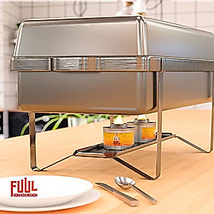 FUUL – Chafing Fuel Dish Burner Cans - 12 Pack - Chafing Dish Fuel Cans Burners To Keep Food Warm with 6-Hours Burning Capacity - Cooking Fuel For Chafing Dishes - 1 Opener Included for Opening Seal