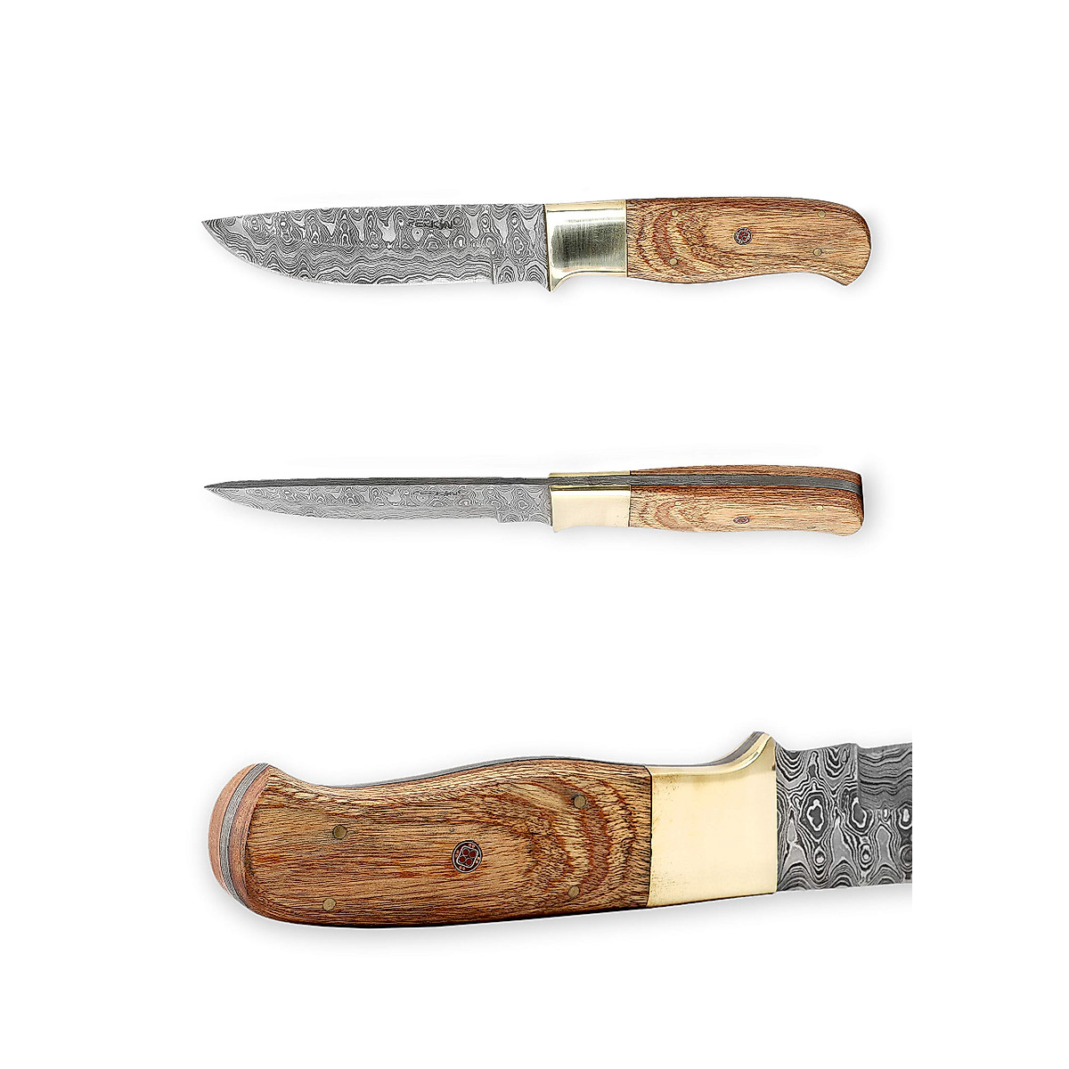 Perkin Knives - Custom Handmade Damascus Hunting Knife Fixed Blade Knife