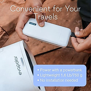 Evapolar evaCHILL Portable Air Conditioners / Mini AC Unit / Small Personal Evaporative Air Cooler and Humidifier Fan for Bedroom, Office, Car, Camping / EV-500 / Urban Gray