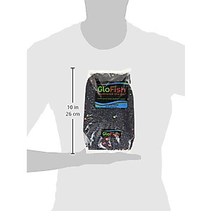 GloFish Aquarium Gravel, Fish Tank Gravel, Black With Fluorescent Accents, Compliments GloFish Tanks, 5 lb Bag