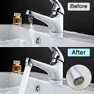 12 Pieces Moen Aerator Faucet Aerator Replacement for Sink Aerators and 5 Pieces Faucet Aerator Key Wrenches Removal Tool for Bathroom or Kitchen Sink