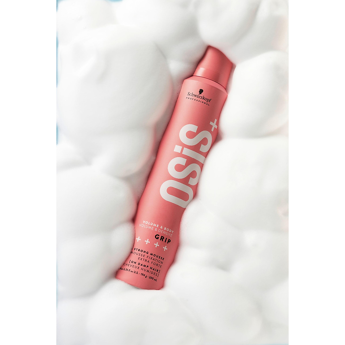 OSiS+ Grip Extreme Hold Mousse – Extra Strong Control and Volume with Lasting Definition and Natural Shine – Volumizing Formula Protects Against Blow Dry Damage, 7 oz