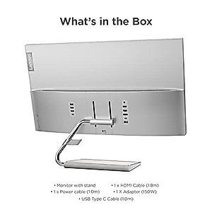 Lenovo - Q27h-20 Monitor - 27" QHD Display - 70 Hz Refresh Rate - Low Blue Light Certified, Grey