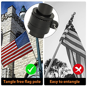 NELXINJO Flag Pole Kit for House - 6FT Stainless Steel Residential or Commercial Outdoor Flagpole with Bracket, 2 No-Tangle Ball Bearing Rings