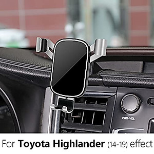 musttrue LUNQIN Car Phone Holder for 2014-2019 Toyota Highlander [Big Phones with Case Friendly] Auto Accessories Navigation Bracket Interior Decoration Mobile Cell Mirror Phone Mount