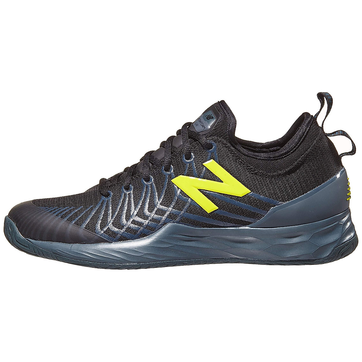 New Balance Men's Fresh Foam Lav V1 Hard Court Tennis Shoe, Black/Iodine Violet, 12