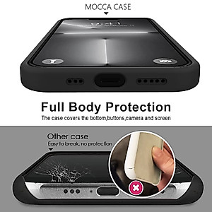 MOCCA Compatible with iPhone 13 Mini Case with Ring Kickstand |Liquid Silicone| Microfiber Linner | Anti-Scratch Full-Body Shockproof Protective Case for iPhone 13 Mini 5.4inch-Black