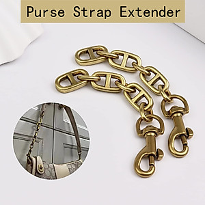 OLSEEY Purse Strap Extender 2Pcs Bag Extender Chain for Shoulder Bag Metal Chain Strap Extender Replacement Purse Extender Bag Extender Accessory(2 Pieces Vintage gold)