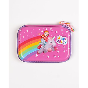 A FOR ADLEY Unicorn Rainbow Art Pouch and Pencil Case, A Fun Way to Store All Your Coloring And Drawing Necessities Complete With Custom Markers, Pens and Stickers