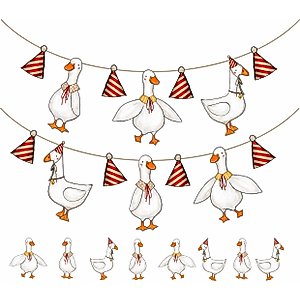 Goose Party Decorations,Duck Banner,Farm Animal Themed Party Decorations,Goose Party,DIY Party Essentials - Set of 25