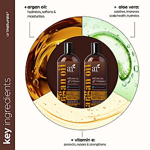 artnaturals Moroccan Argan Oil Hair Loss Shampoo & Conditioner Set - (2 x 16 Fl Oz / 473ml) - Sulfate Free Hair Regrowth for Men & Women