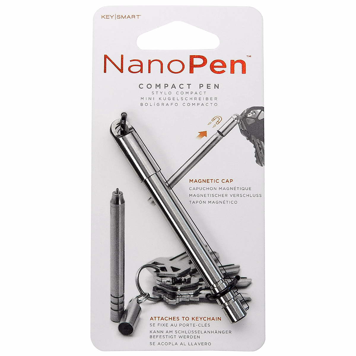 KeySmart Nano Pen - Stainless Steel Mini Ballpoint Key Ring Pen…