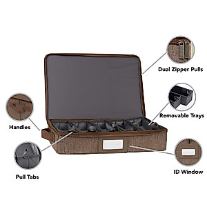 Covermates Keepsakes Flatware Storage Box – Stackable, Reinforced Handles, China Storage-Brown Heather