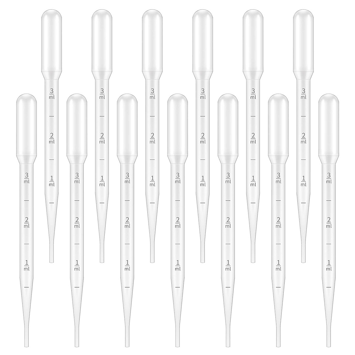 G2PLUS 100PCS 3ml Disposable Plastic Essential Oils Graduated Transfer Pipettes for Science Laboratory, Experiment, Essential Oils, Make up Tool
