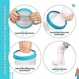 Wilsco Waterproof XL Leg Shower Covers ~ Cast Shower Covers for Leg ~ Cast Covers for Shower Leg ~ Over 40 Inches of Coverage