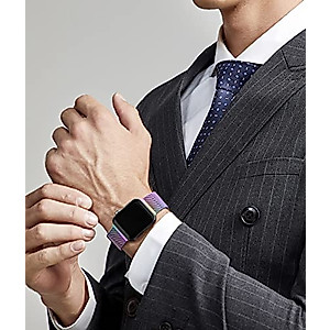 Rabini Metal Magnetic Band Compatible with Apple Watch 38mm 40mm 41mm 42mm 44mm 45mm 49mm, Rainbow Stainless Steel Mesh Loop Bands for iWatch SE Ultra Series 8 7 6 5 4 3 2 1 Women Men, Multicolor