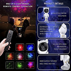 Pleshy Spacebuddy Projector, Pleshy Spacebuddy, Light Projector for Bedroom , Astronaut Star Night Light Projector, Night Light Projector for Kids, Adult (1 pcs Black-Gold)