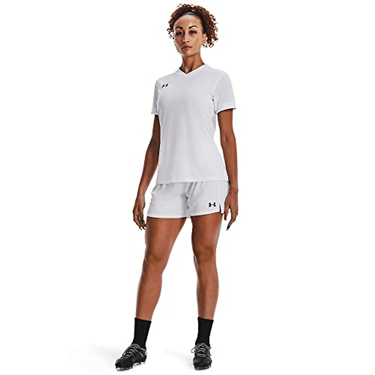 Under Armour Women's Standard Maquina 3.0 Shorts, (100) White / / Black, Small