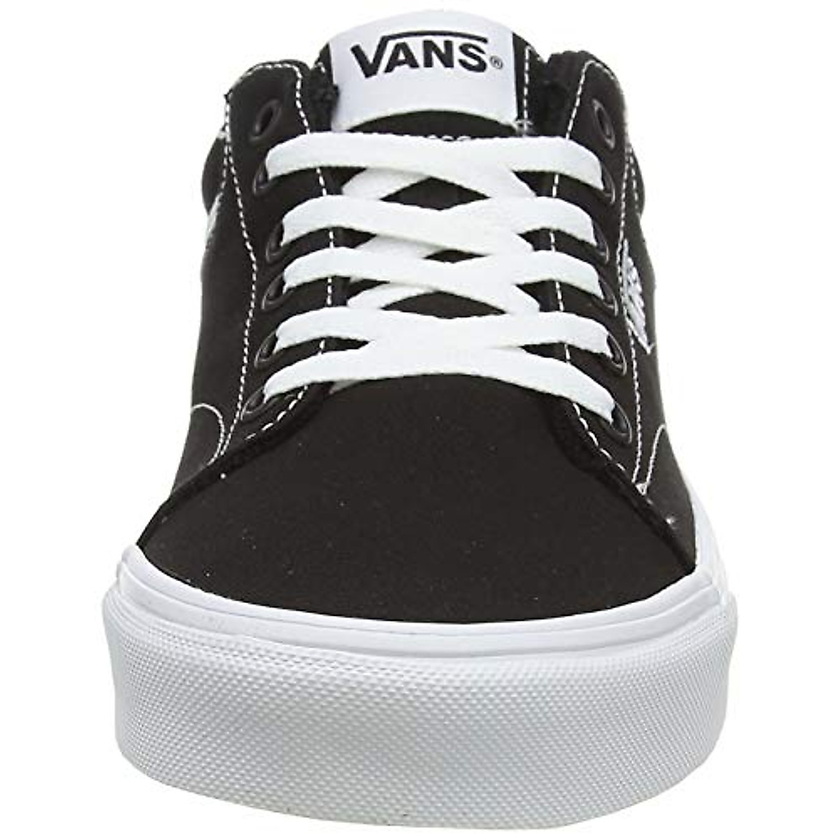 Vans Men's Seldan Sneaker, Black Canvas Black White 187, 12