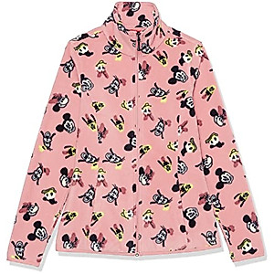 Amazon Essentials Disney | Marvel | Star Wars | Princess Women's Polar Fleece Full-Zip Mock Jackets, Minnie and Friends, XX-Large
