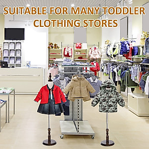 Geetery 2 Pcs Kid Dress Form Adjustable Toddler Clothes Mannequins Children's Mannequin with Wooden Base for Window Counter Studio Clothing Store Display (2-3 Years Old)
