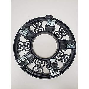 Stack! Co. Big Easy; Easy Rolling; Decorative,Heavy Duty Plastic;Patio Caddy Plant and Pot Mover; 360° Swivel Locking Wheels; Durable Plastic; Indoor, Outdoor Home and Garden Tool;16 Inch (Black)