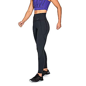 Mizuno Women's Leggings by , Full Length Instinct Tights, High-Waisted Compression Leggings with Pockets for Exercise & Working Out, Black, Medium