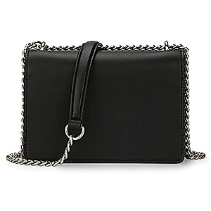 DAVID - JONES INTERNATIONAL. Lightweight Crossbody Phone Bag for Women, Small Vegan Leather Shoulder Handbag,Wallet and Clutch Purses with Chain Strap,Black Purse