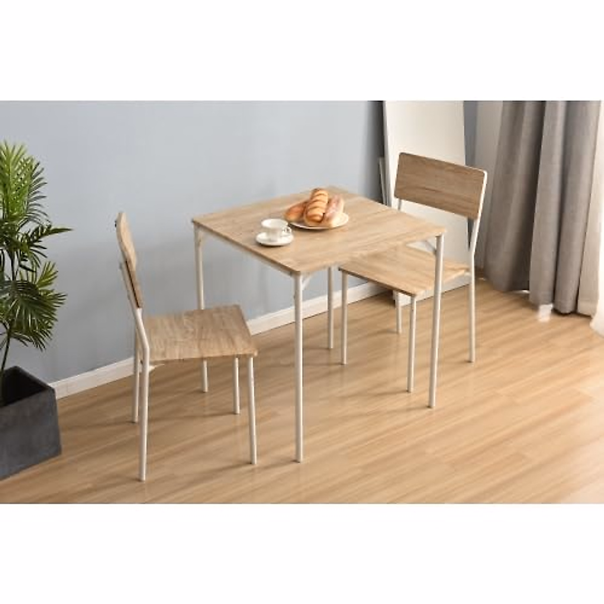 オーエスジェイ(OSJ) Round Dining 3-Piece Set, Dining Table, Dining Set, Dining Table, 2 Chairs, Width 27.6 inches (70 cm), Compact Size, 2 Seats, Stylish