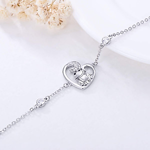 POPKIMI Sterling Silver Frog Link Bracelet for Women Girls (Frog)