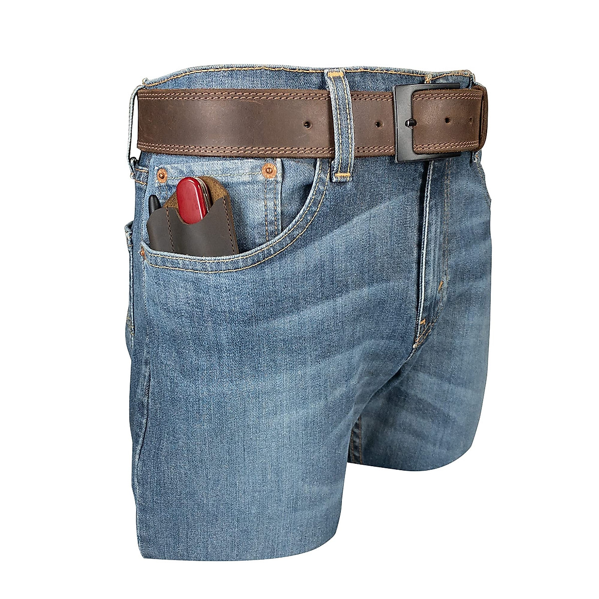 Hide & Drink, Tactical EDC Tool Holder Compatible with Small Swiss Knife and Space Pen, Small Case for Pocket, Full Grain Leather, Handmade, Bourbon Brown