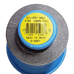 Robison-Anton 2 Ply Super Bright Polyester Embroidery Thread, 40Wt/120D/5500 yd, Silvery Gray