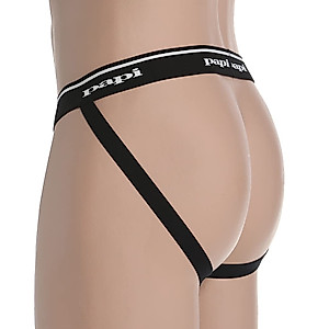 papi Men's 3-Pack Jockstrap, Athletic Supporter, Breathable Male Workout Underwear, Red/Black/Blue, Large