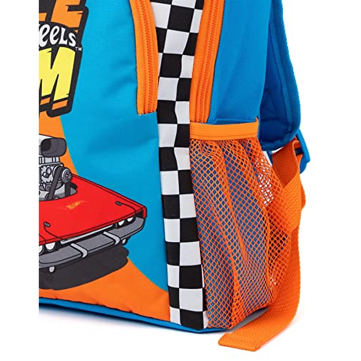 Hot Wheels Kids Backpack | Girls Boys Orange Blue Car Race Wheels Rucksack | Luggage Sports School Bag with Adjustable Straps | Racer Merchandise Gifts