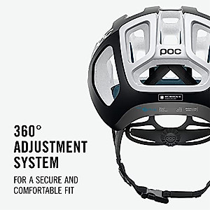 POC, Ventral Air Spin NFC Bike Helmet for Road Cycling, Uranium Black/Hydrogen White, Large
