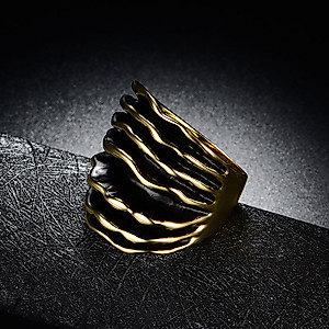 Mytys Blooming Small Flower Rings for Women 18k Gold Plated Enamel Statement Ring Size 9