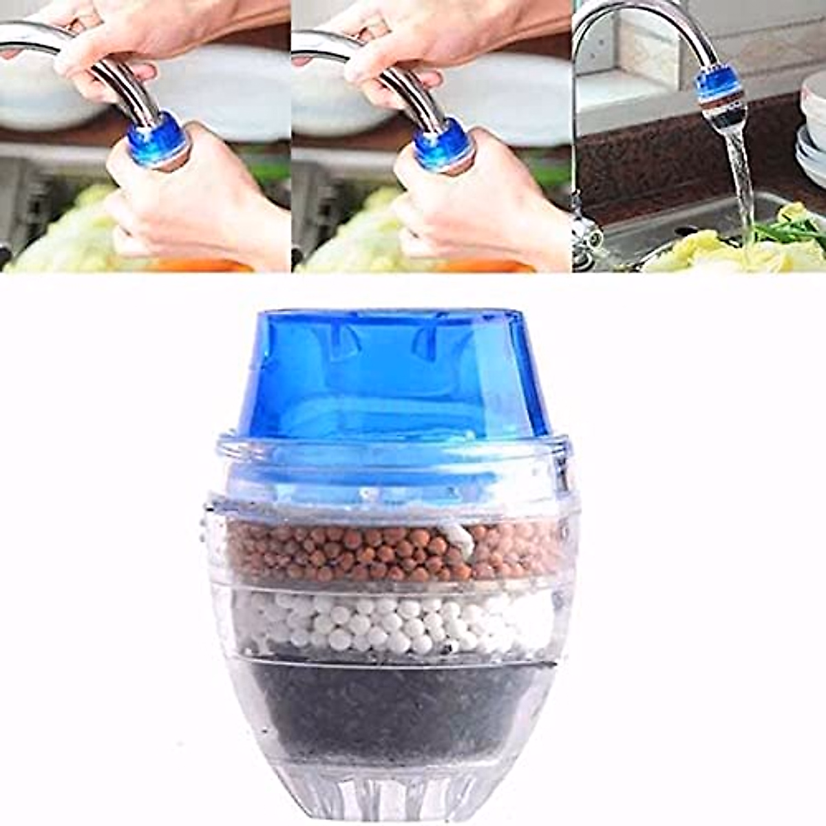 NC Water Filter 5 Layers Activated Carbon Water Purifier Kitchen Tap Filter Bathroom Faucet Filter Purification Tool for Home Use red