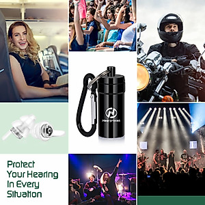 2 Pairs Concert Ear Plugs, Hearprotek Reusable High Fidelity Noise Reduction Music Ear Plugs for Ear Protection-Soft Hearing Protection Earplugs for Concerts, Musicians, Events (Petite Size)