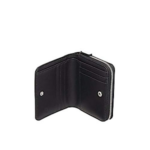 MCM Women's White Black Contrast Logo Small Zip Wallet MZS9ACL13WT001