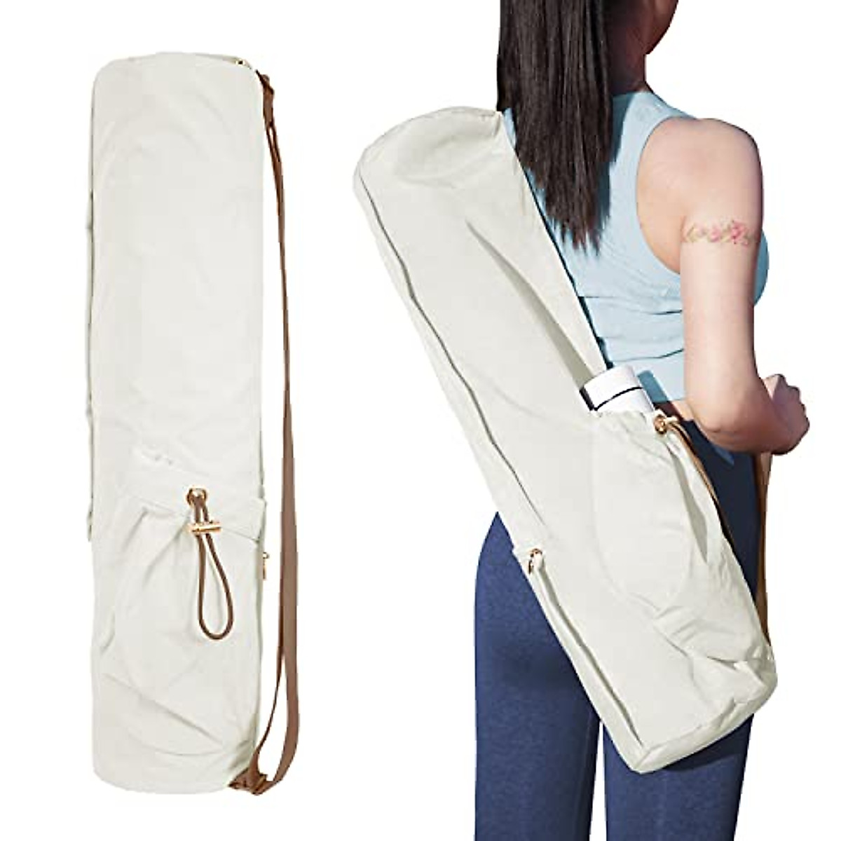 EnjoyActive Yoga Mat Bag | Premium, Waterproof, Multi Pockets, Adjustable Strap | 1/4 1/3-Inch Thick Yoga Mat Carrier | Perfect Yoga Bag to Gym Class Beach Park Travel for Women & Men